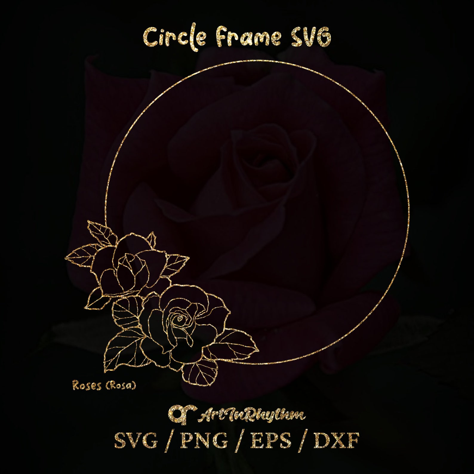 Circle Frame Svg Rose Circle Monogram Svg Rose Wreath Svg Wedding ...