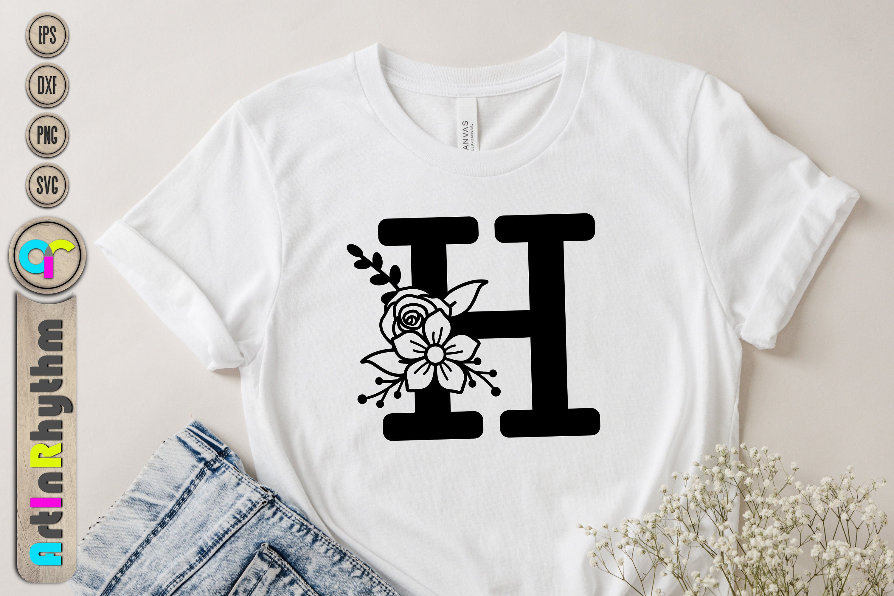 Letter H Svg Floral Letter H Alphabet Svg Letter Svg - Etsy