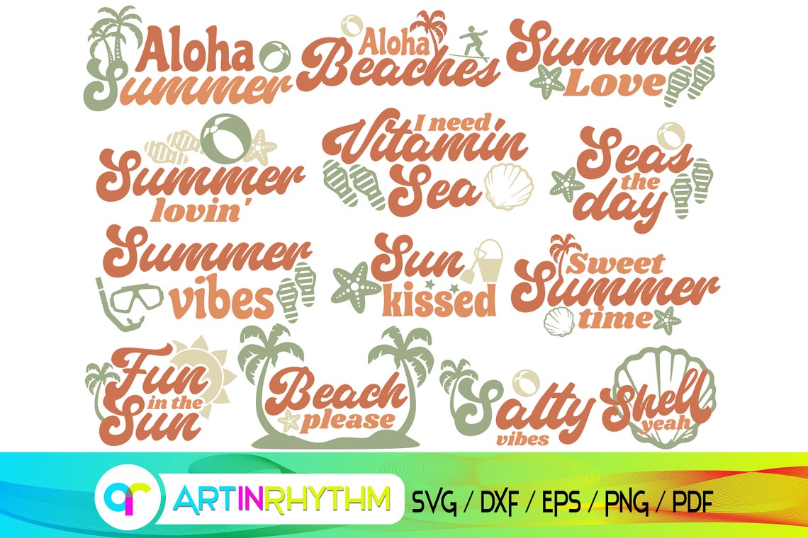 Summer Svg Bundle Summer Summer Svg Summer Svg Files - Etsy