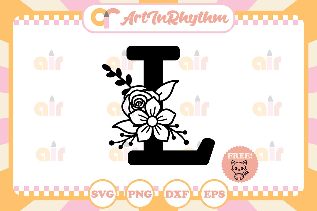 Letter L Svg Floral Letter L Alphabet Svg Letter Svg - Etsy