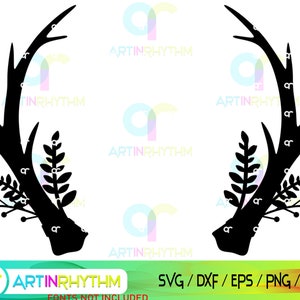 Floral Split Monogram Frame Svg Flower Sugar Skull Svg | Etsy