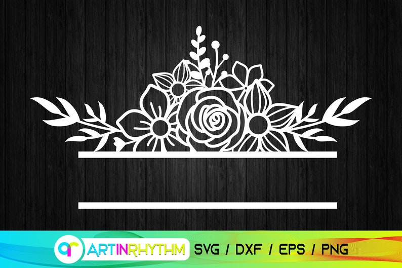Floral Split Frame Svg Wedding Split Monogram Svg Family - Etsy
