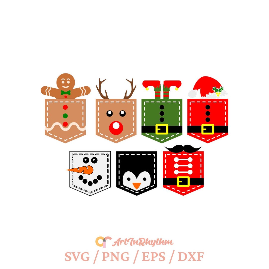 Christmas Pocket Svg Bundle, Christmas Svg Bundle, Christmas Shirt Svg ...