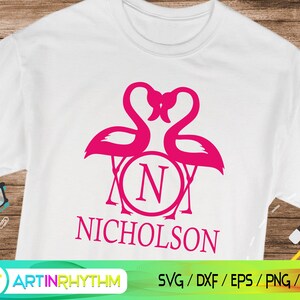 Flamingo Split Frame Monogram Svg Bundle Summer Flamingo | Etsy