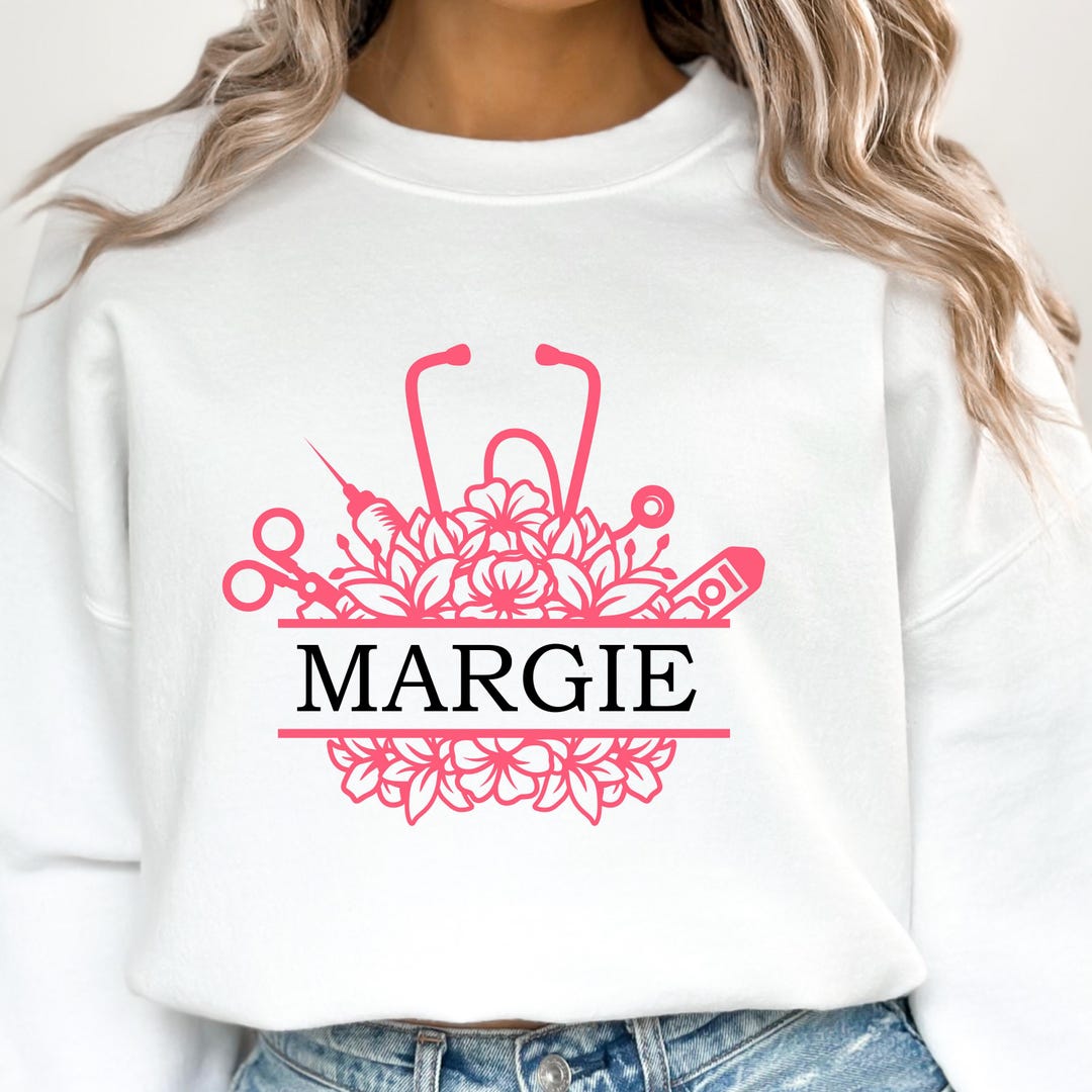 Nurse Floral Svg, Nurse Split Monogram, Nurse Name Frame Svg, Nurse ...