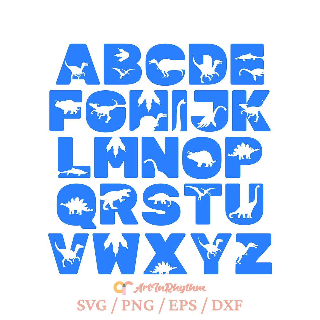 Dinosaur Svg, Dinosaur Alphabet Letters Svg, Dino Alphabet Letters Svg ...
