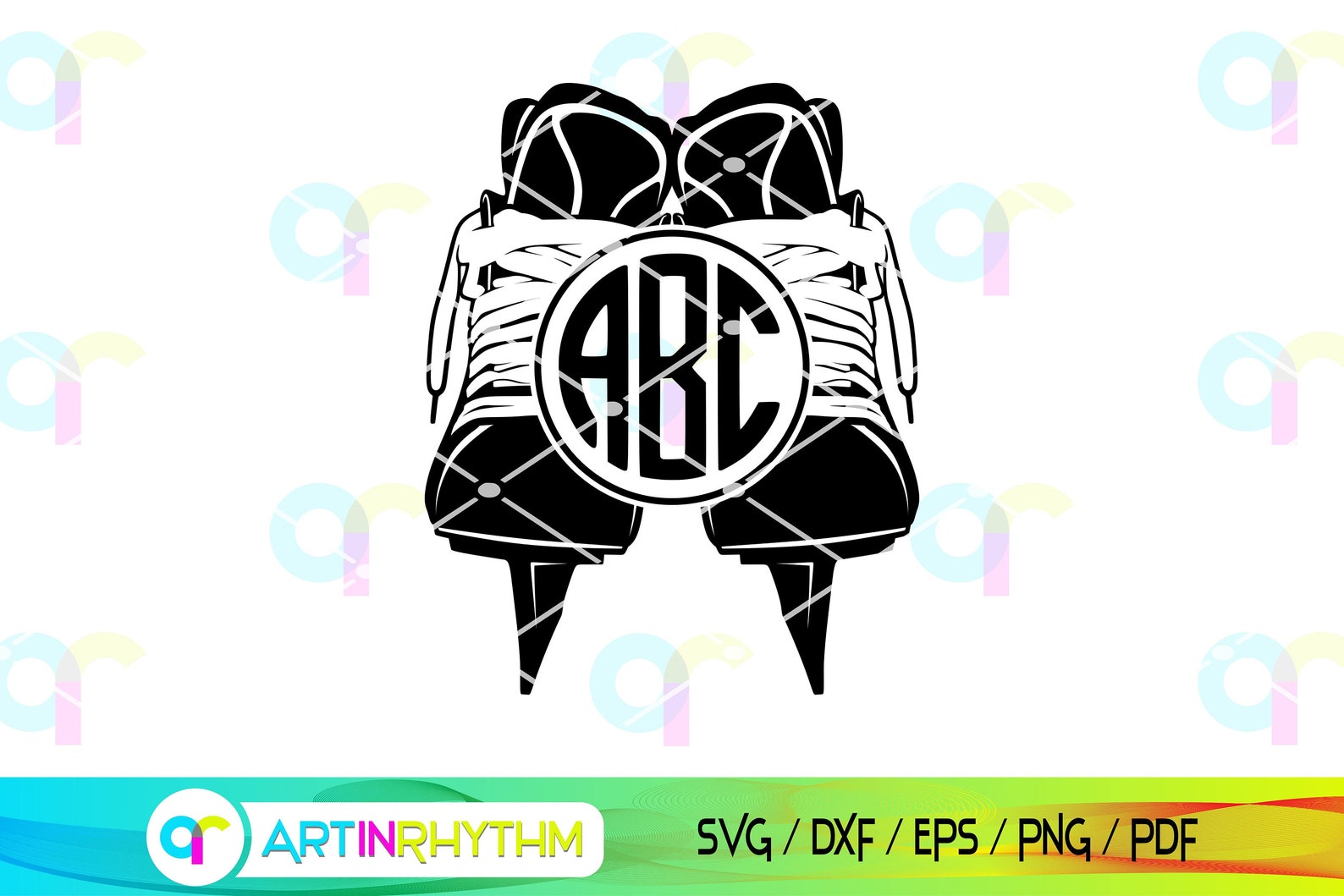 Ice Skate Monogram Svg Ice Skate Cliparts Hockey Svg Hockey | Etsy