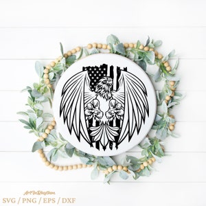 Eagle With American Flag Svg, Patriotic Eagle Svg, 4th of July Svg ...