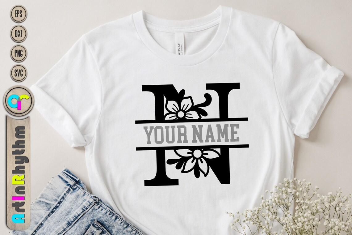 Split Letter N Monogram Svg Letter N Monogram Svg Floral - Etsy