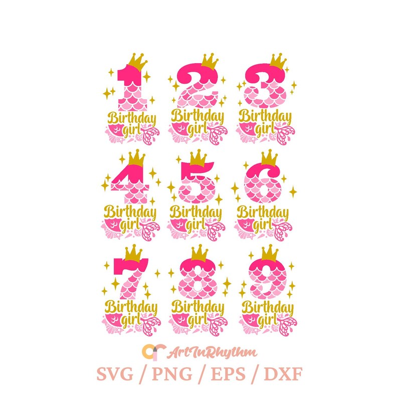 Mermaid Scale Number Bundle, Mermaid Number Svg, Mermaid Scale Svg ...
