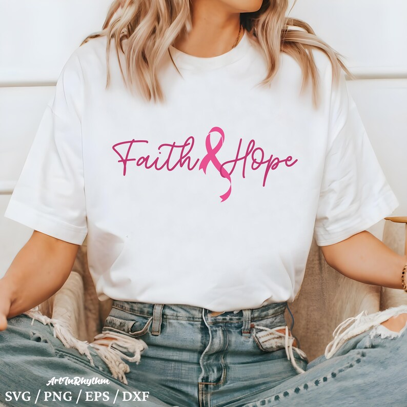 Breast Cancer Svg, Faith and Hope Svg, Breast Cancer Awareness Svg ...