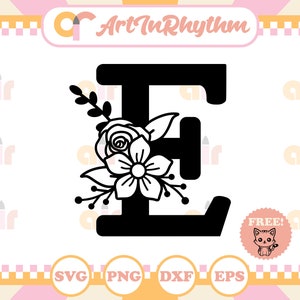 Letter E Svg Floral Letter E Alphabet Svg Letter Svg - Etsy