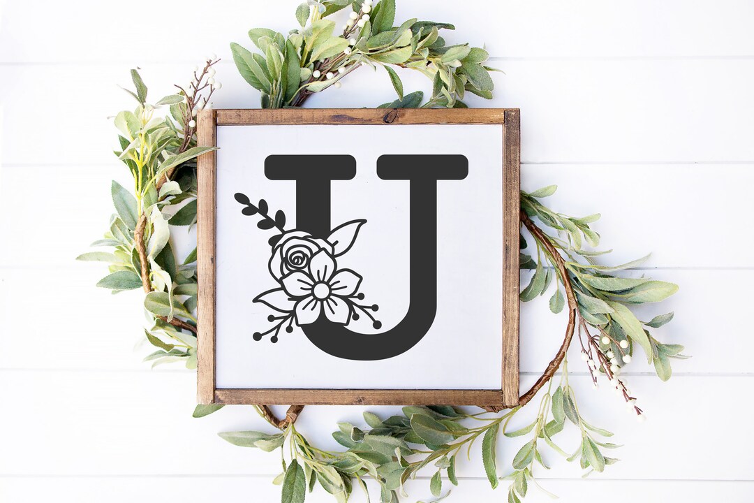 Letter U Svg, Floral Letter U, Alphabet Svg, Letter Svg, Letter ...