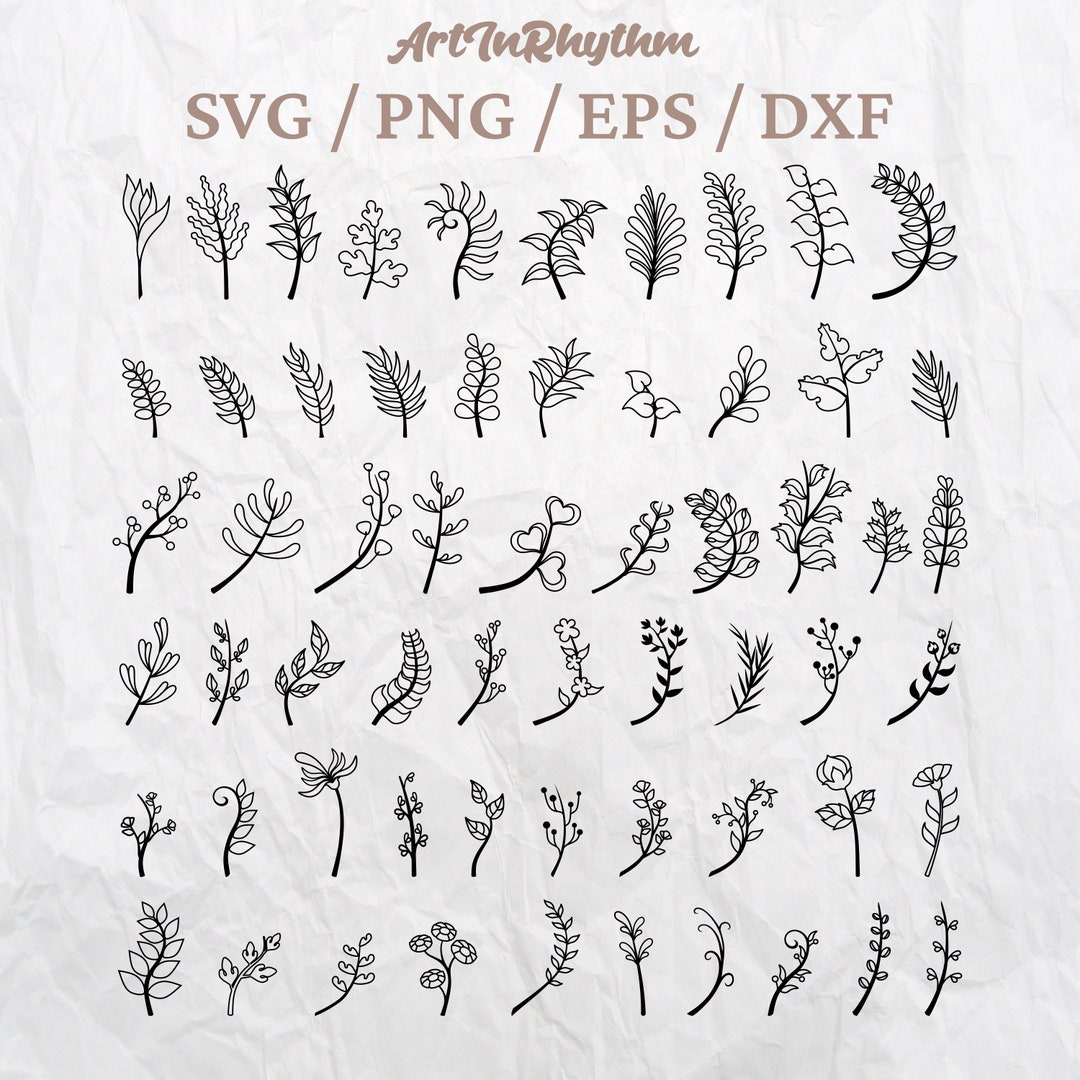 Hojas Svg, Hojas Svg Paquete, Hoja Svg, Plantas Svg, Ramas Svg ...