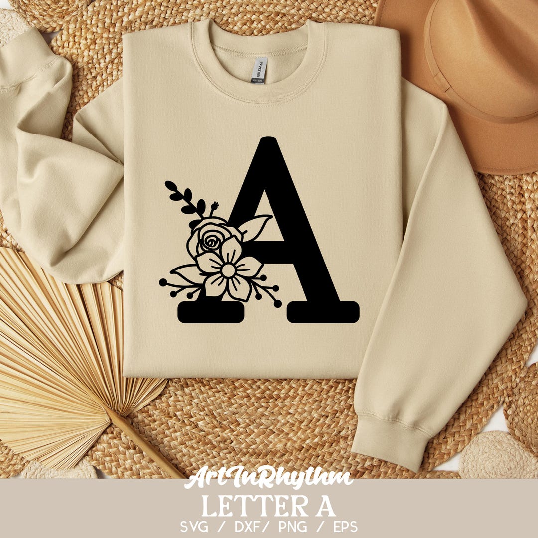 Letra A svg, letra A floral, alfabeto svg, letra svg, monograma de ...