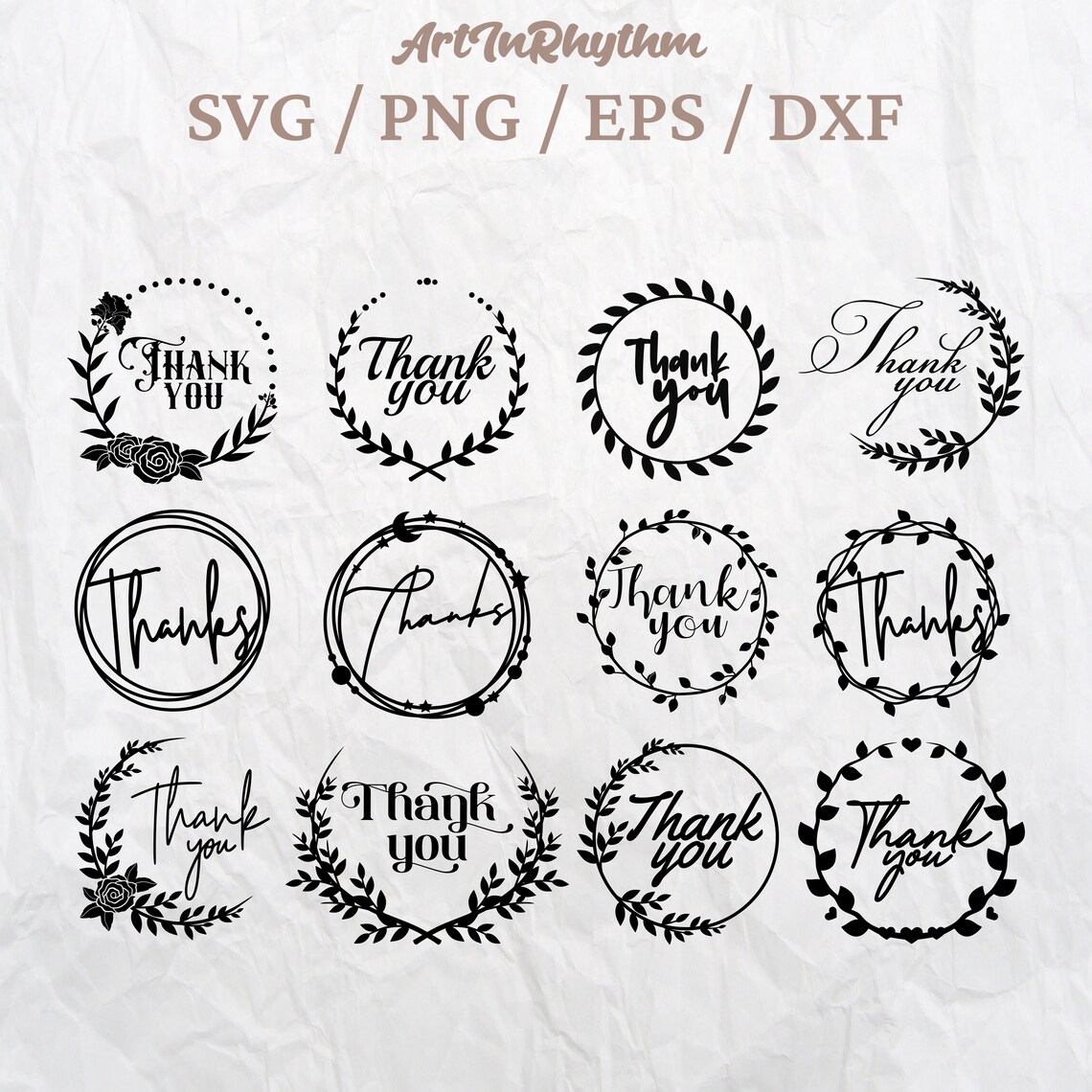 Thank You Svg Bundle, Thank You Svg, Thank You, Thank You Card ...