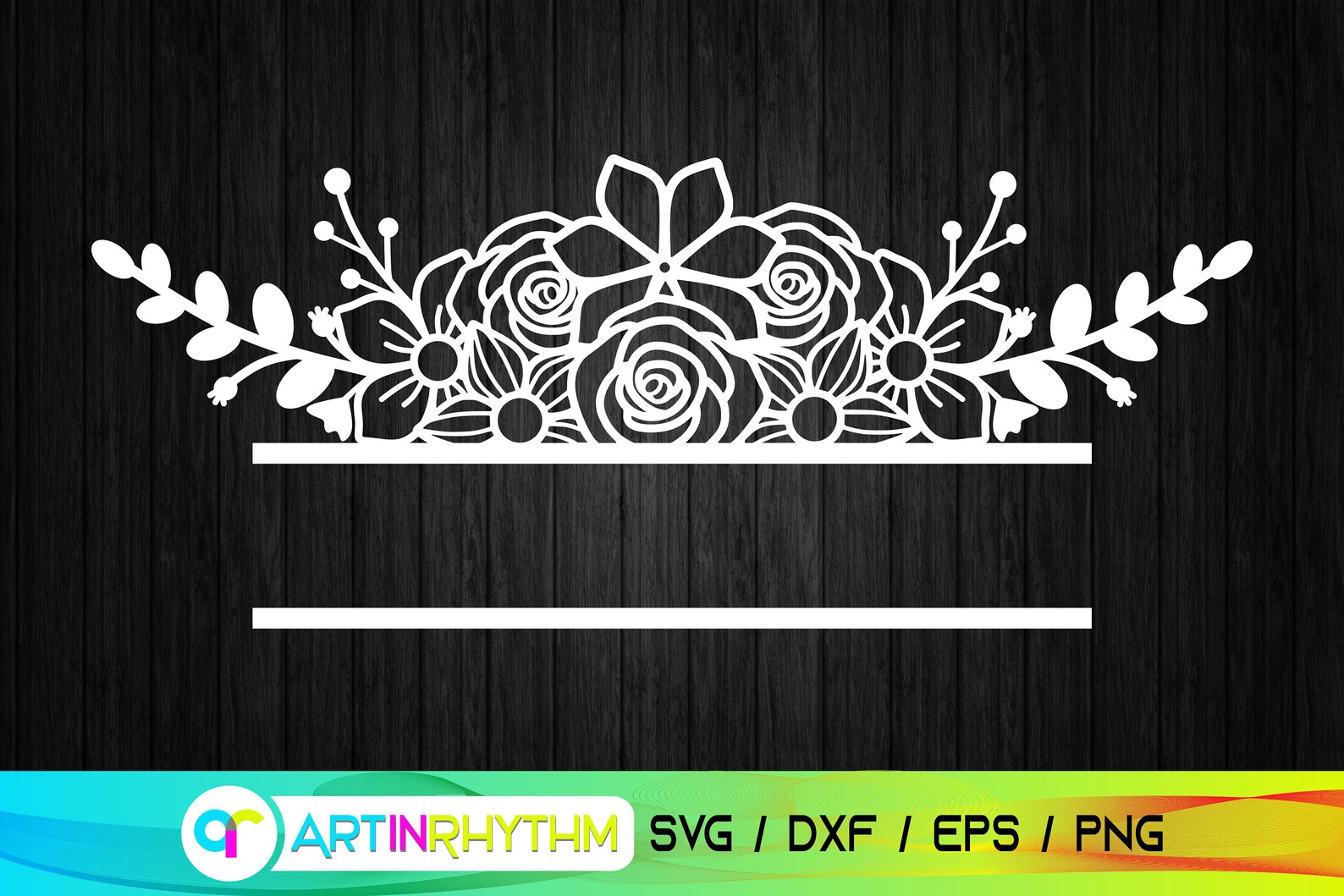 Floral Split Frame Svg Wedding Split Monogram Svg Family - Etsy