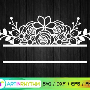 Floral Split Frame Svg Wedding Split Monogram Svg Family - Etsy
