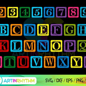 Alphabet Blocks Svg Baby Block Letters Svg Block Numbers - Etsy