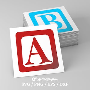 Alphabet Blocks Svg, Baby Block Letters Svg, Block Numbers Svg, Block ...