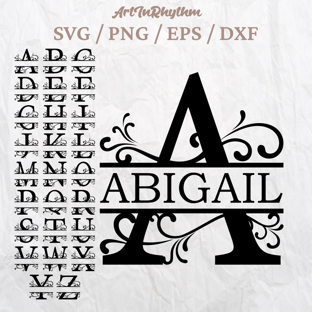 Split Letter Monogram, Split Monogram Frame Alphabet Svg, Monogram Svg ...