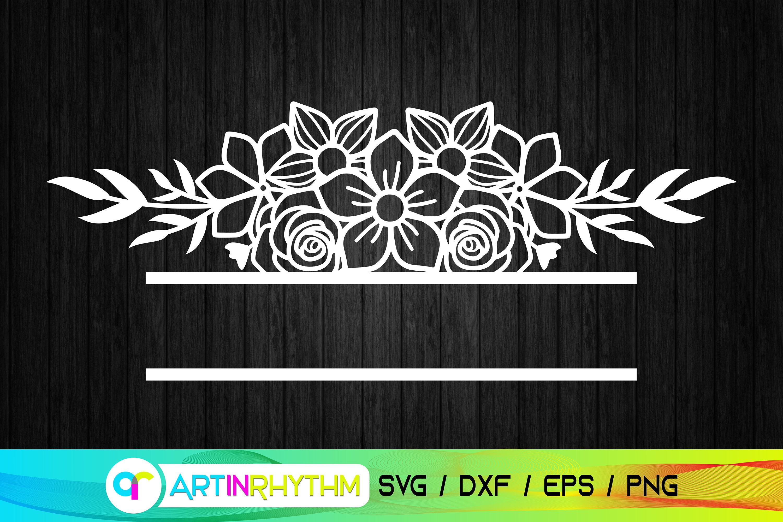 Floral Split Frame Svg Wedding Split Monogram Svg Family - Etsy