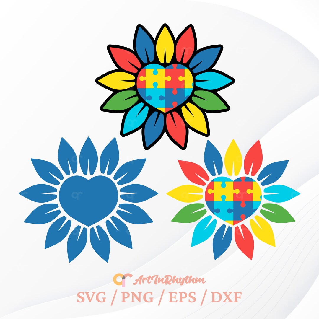 Autism Svg, Autism Sunflower Svg, Autism Awareness Svg, Autism Clipart ...