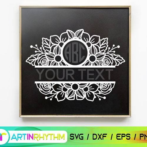 Floral Split Frame Svg Wedding Split Monogram Svg Family - Etsy