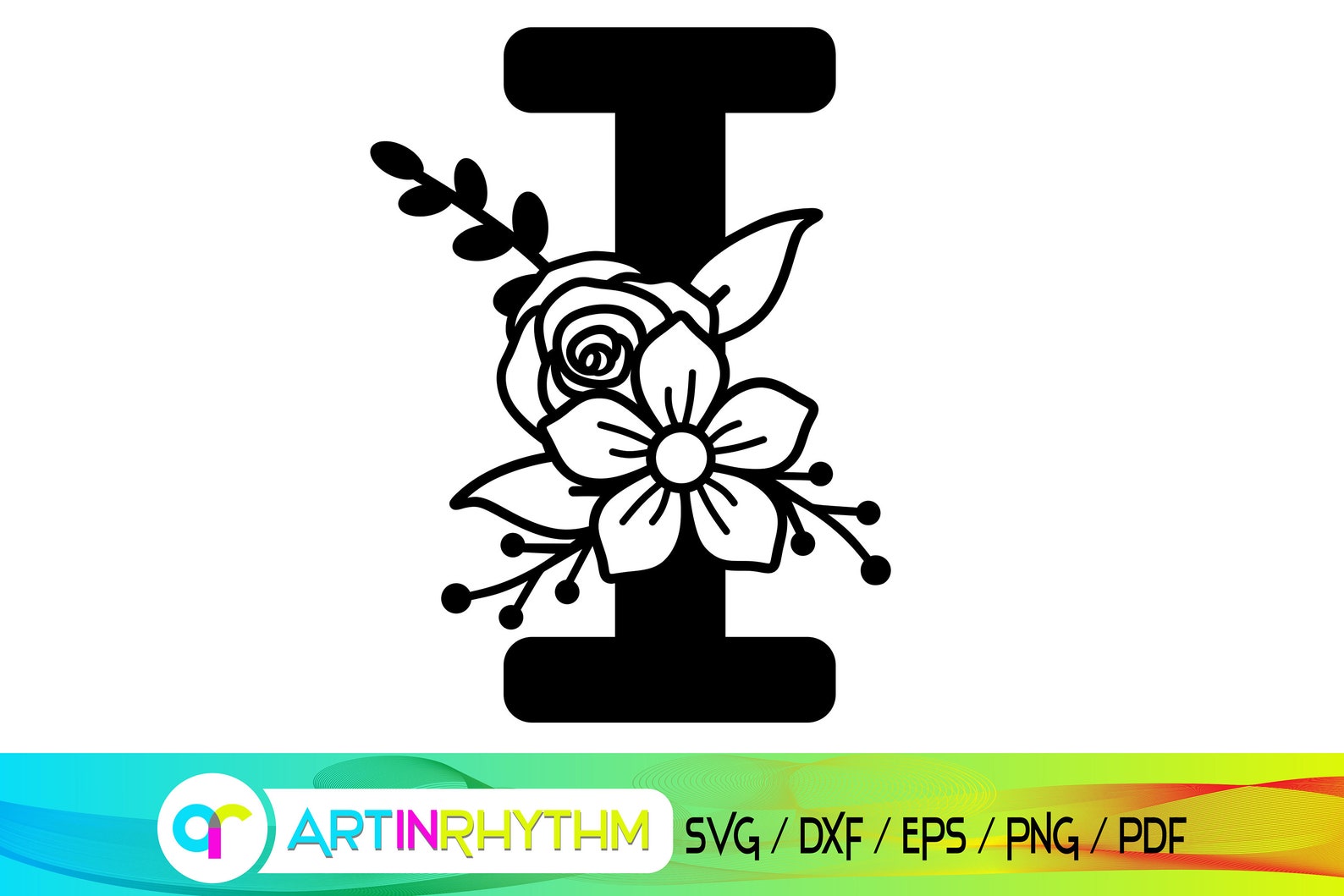 Letter i svg floral letter i alphabet svg letter svg | Etsy