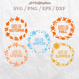 4 Season SVG Bundle, Four Season Svg Bundle, 4 Season Round Design ...