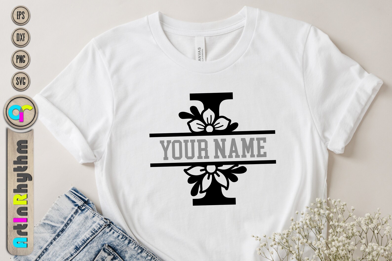 Split Letter I Monogram Svg Letter I Monogram Svg Floral - Etsy