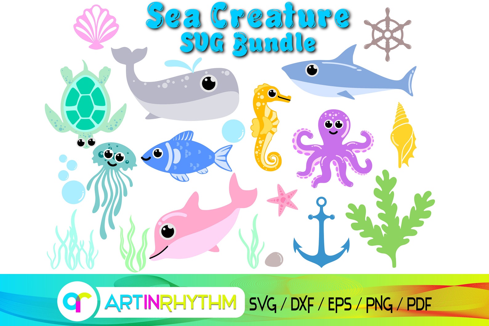 Sea Creature Svg Animals Svg Marine Life Svg Marine | Etsy
