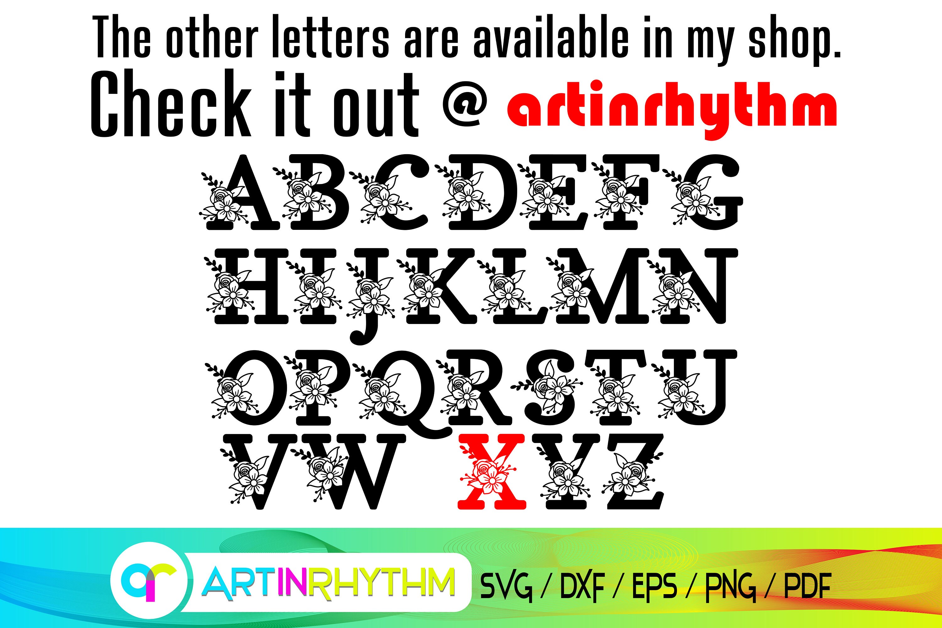 Letter X Svg Floral Letter X Alphabet Svg Letter Svg - Etsy