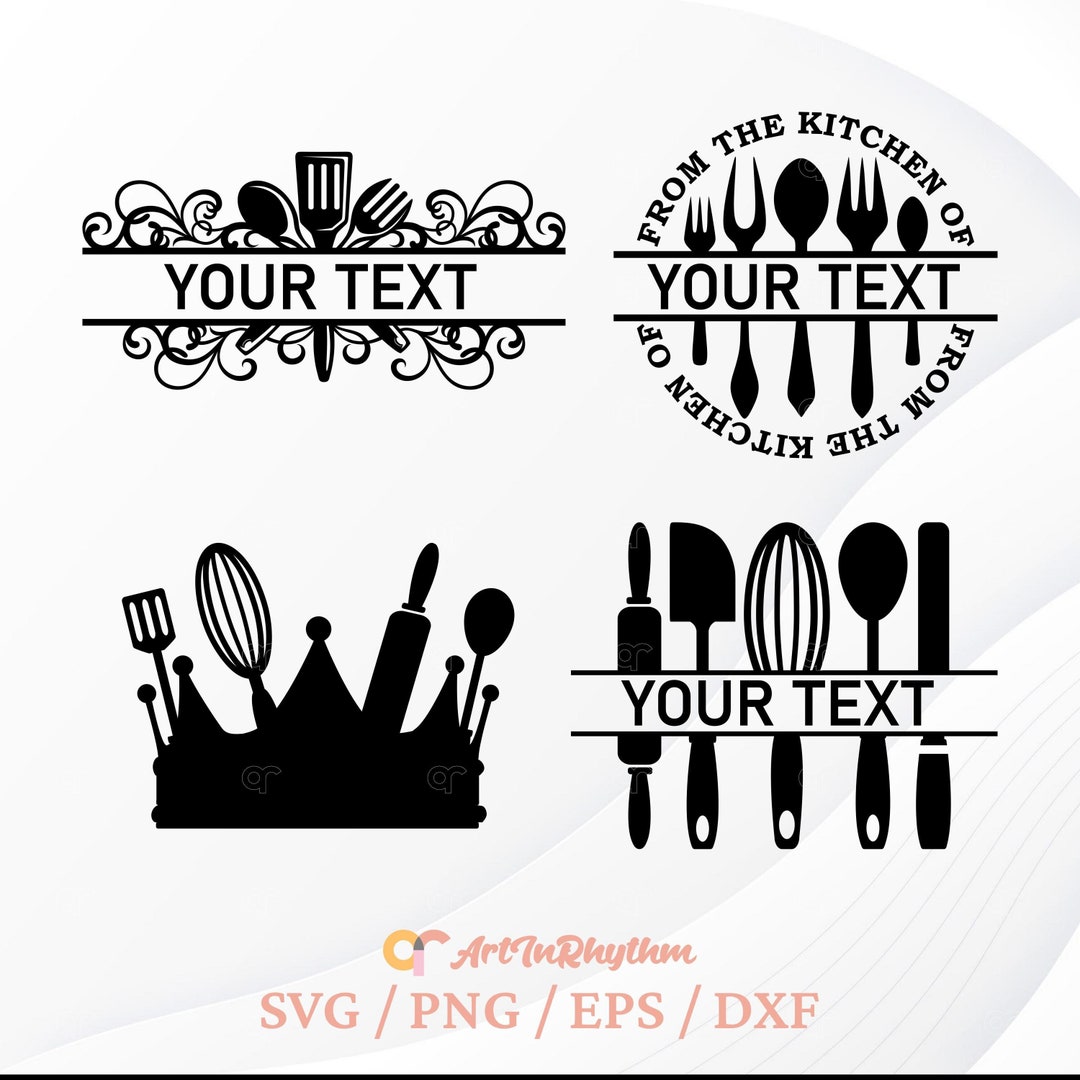 Kitchen Svg, Kitchen Monograms Svg, Kitchen Split Frame Monogram Svg ...