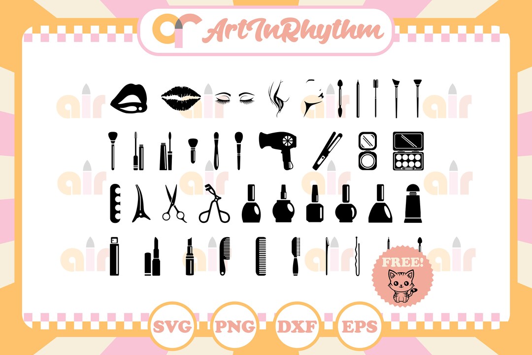 Paquete de svg de maquillaje de belleza estilista svg - Etsy España