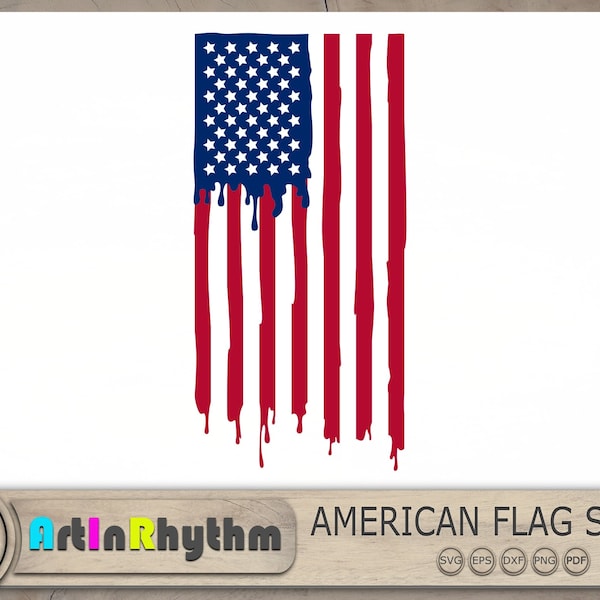 Dripping American Flag Svg - Etsy UK