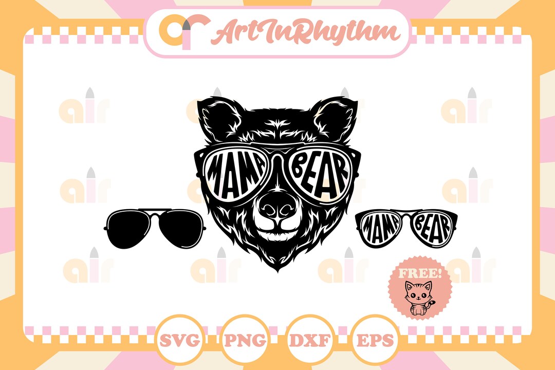 Mama Bear Svg Mama Bear With Sunglasses Svg Mama Svg Bear - Etsy