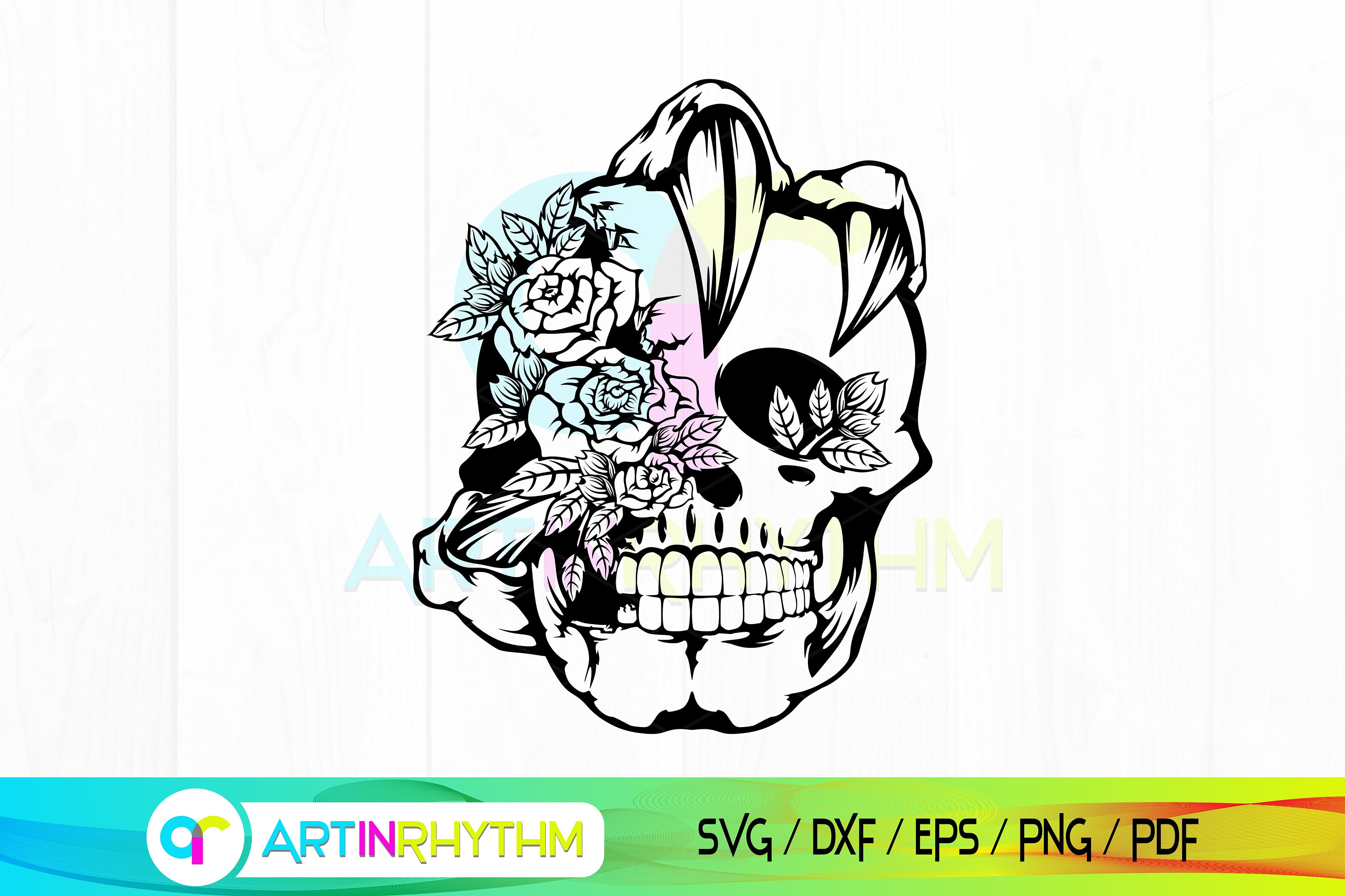 Skull With Roses Svg Skull Svg Rose Svg Roses Svg Horror - Etsy Singapore