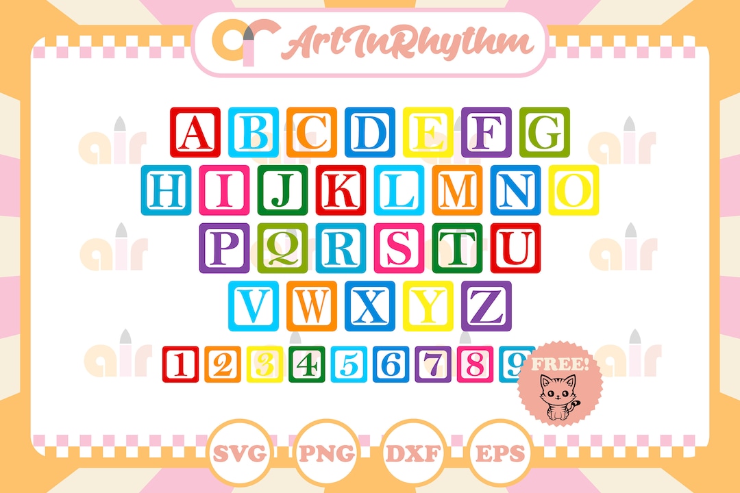 Alphabet Blocks Svg, Baby Block Letters Svg, Block Numbers Svg, Block ...