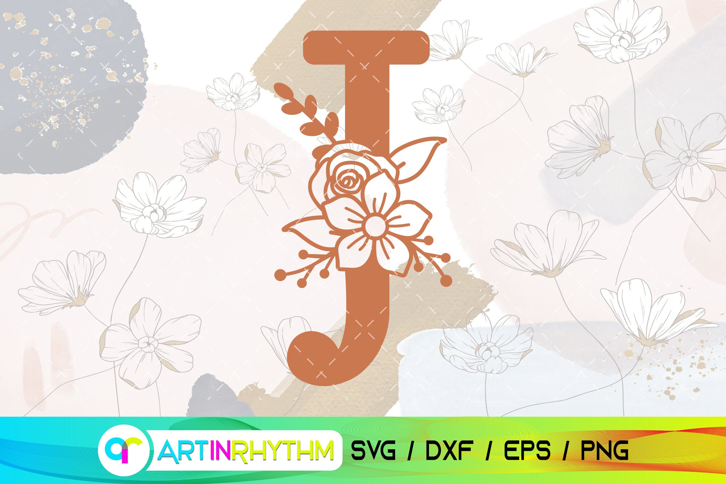 Letter J Svg Floral Letter J Alphabet Svg Letter Svg - Etsy Canada