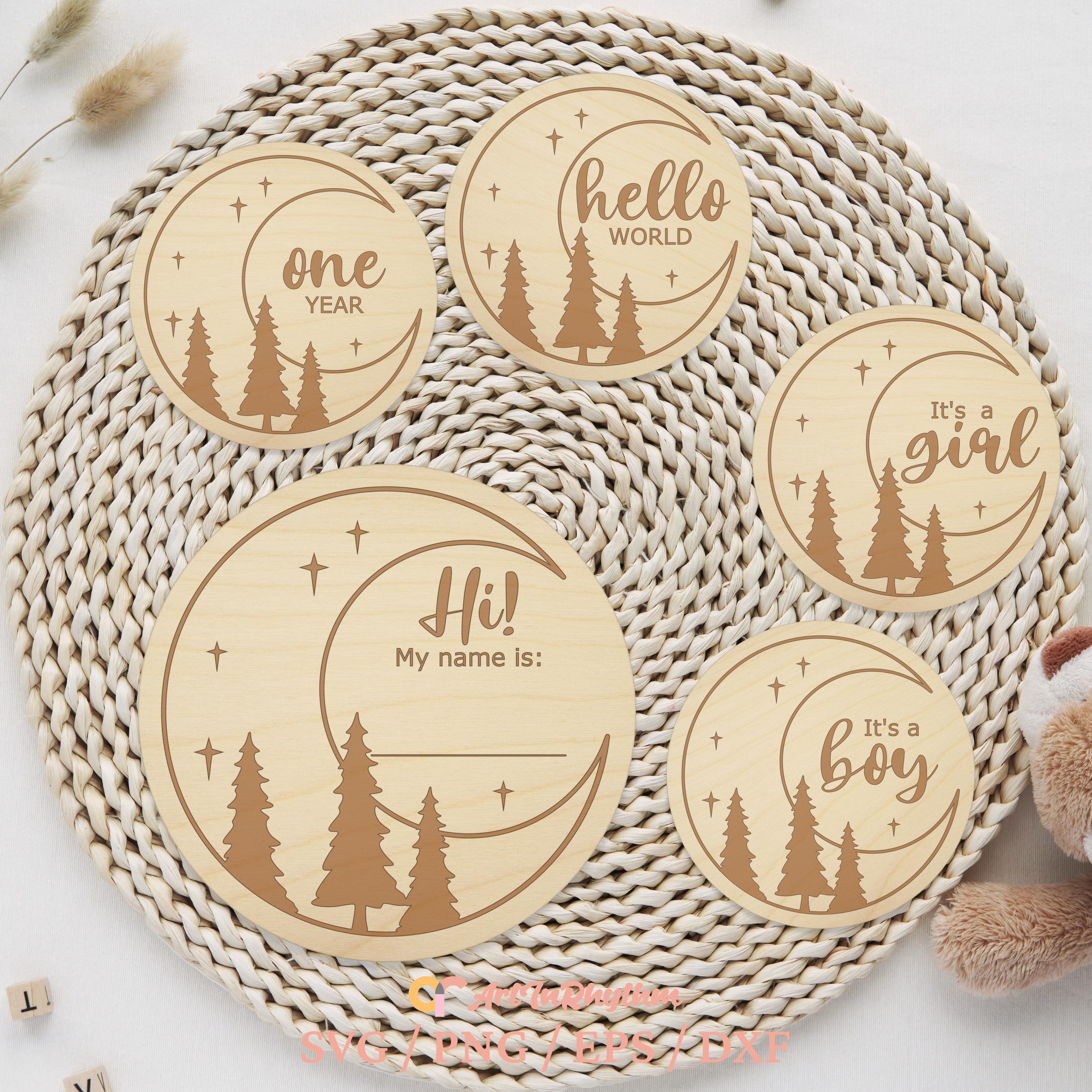 Baby Milestones Svg, Baby Monthly Milestones Svg, Baby Milestone Rounds ...
