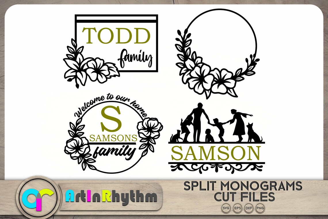 Family Monogram Svg Monogram Svg Family Name Svg Porch Sign - Etsy