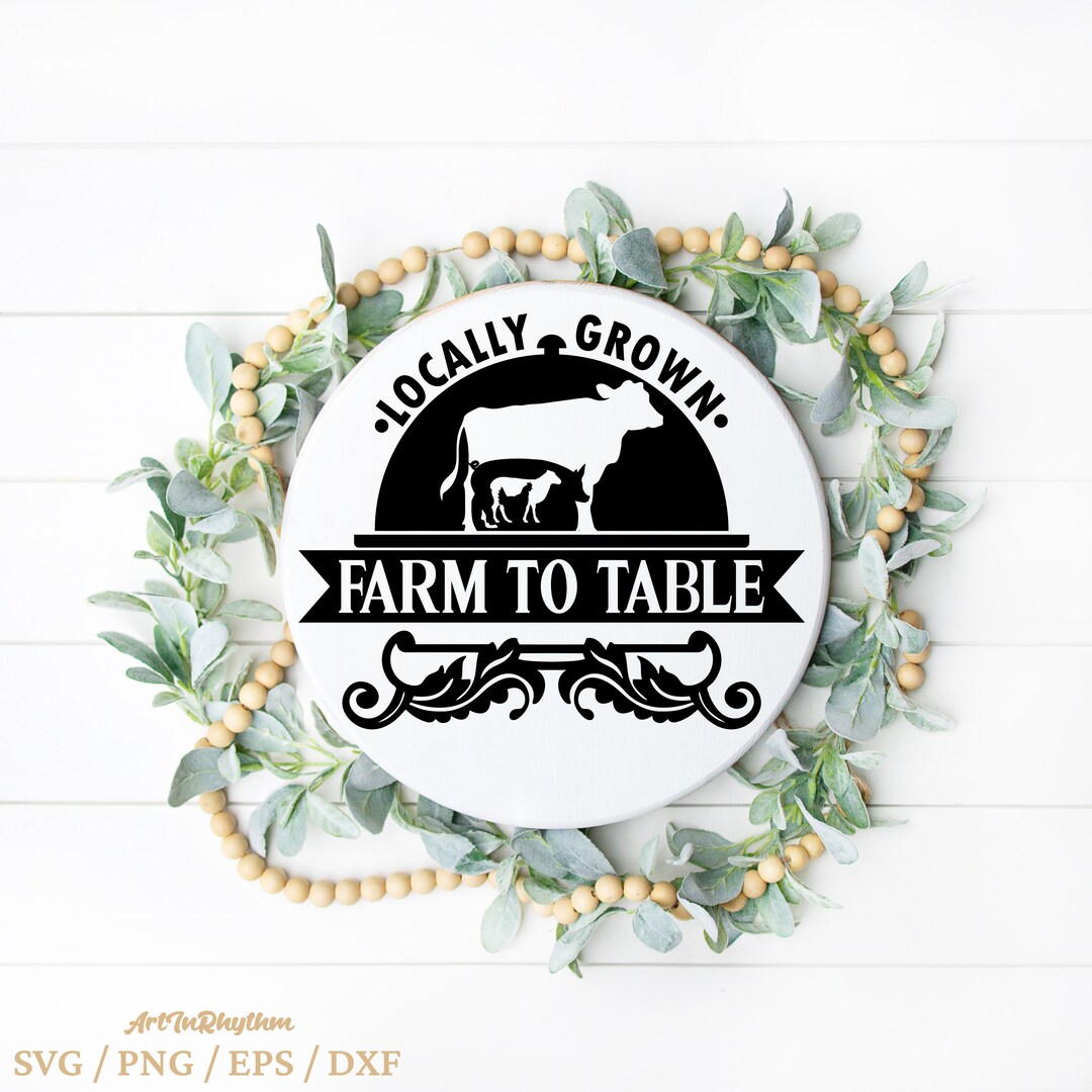 Farmers Market Svg Sign, Farm to Table Sign, Farmers Svg, Butcher Svg ...