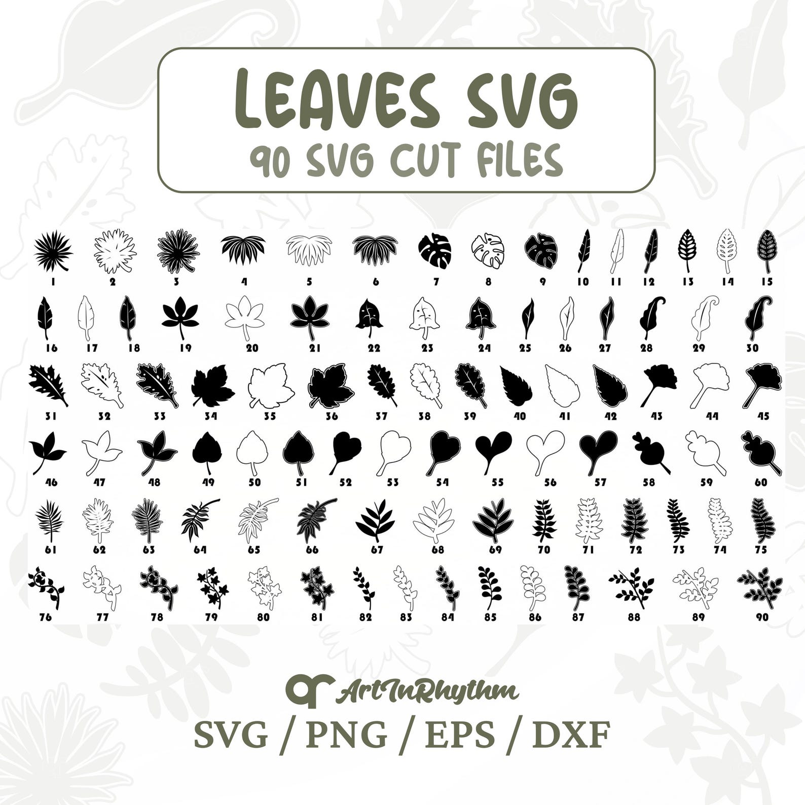 Leaves Svg, Leaves Svg Bundle, Tropical Leaves Svg, Fall Leaves Svg ...