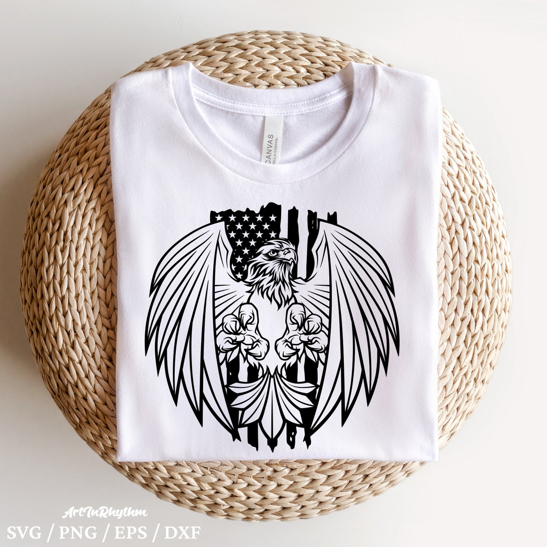 Eagle With American Flag Svg, Patriotic Eagle Svg, 4th of July Svg ...