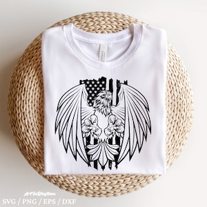 Eagle With American Flag Svg, Patriotic Eagle Svg, 4th of July Svg ...