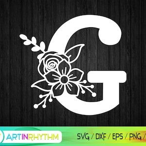 Letter G Svg Floral Letter G Alphabet Svg Letter Svg | Etsy
