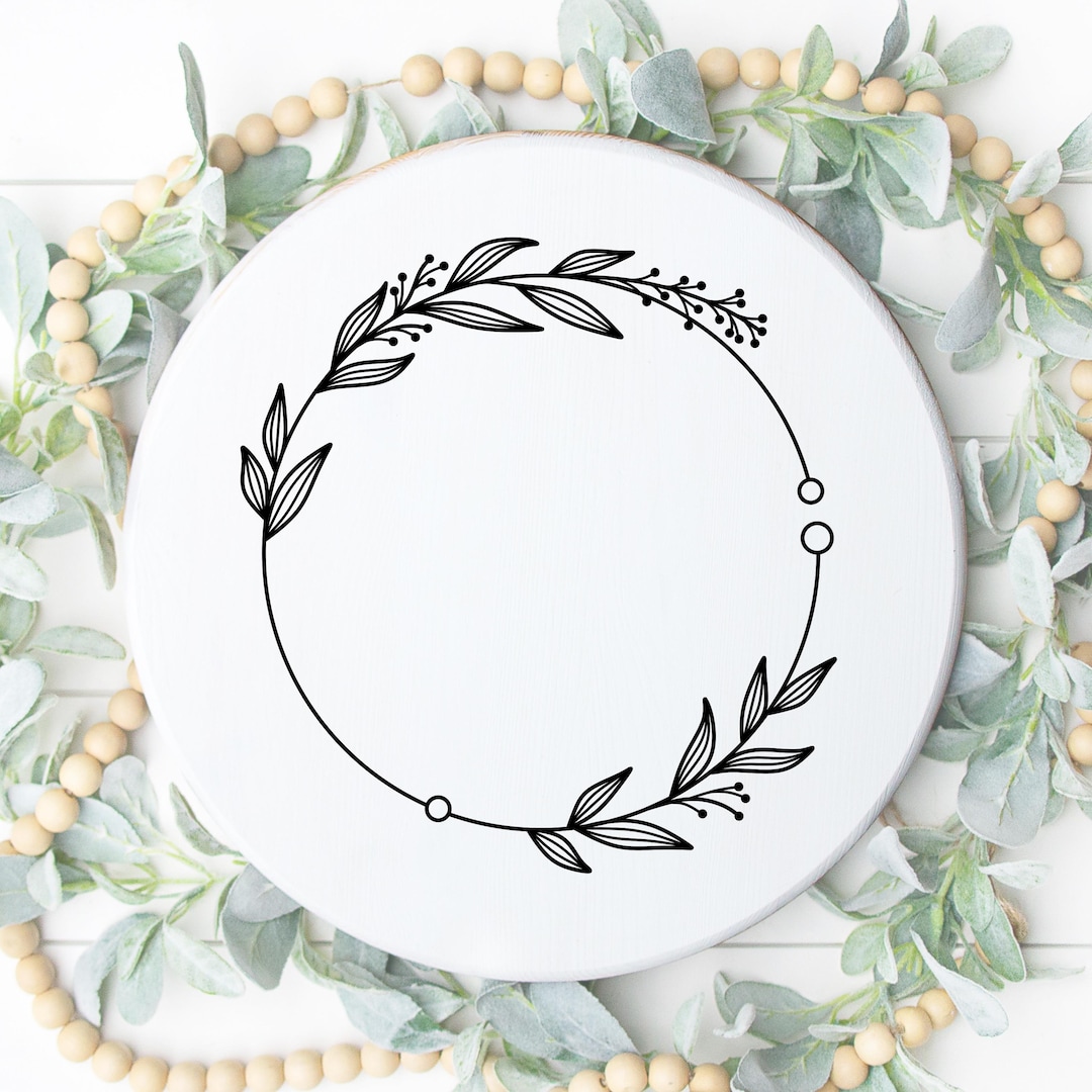 Floral Wreath Svg Floral Circle Frame Svg Circle Monogram Svg Flower ...