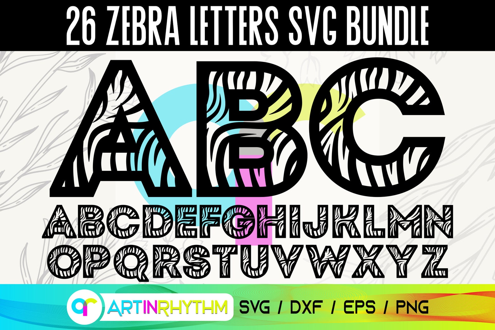 Zebra Alphabet Letters Svg Zebra Kids A-Z Font Svg Animals - Etsy
