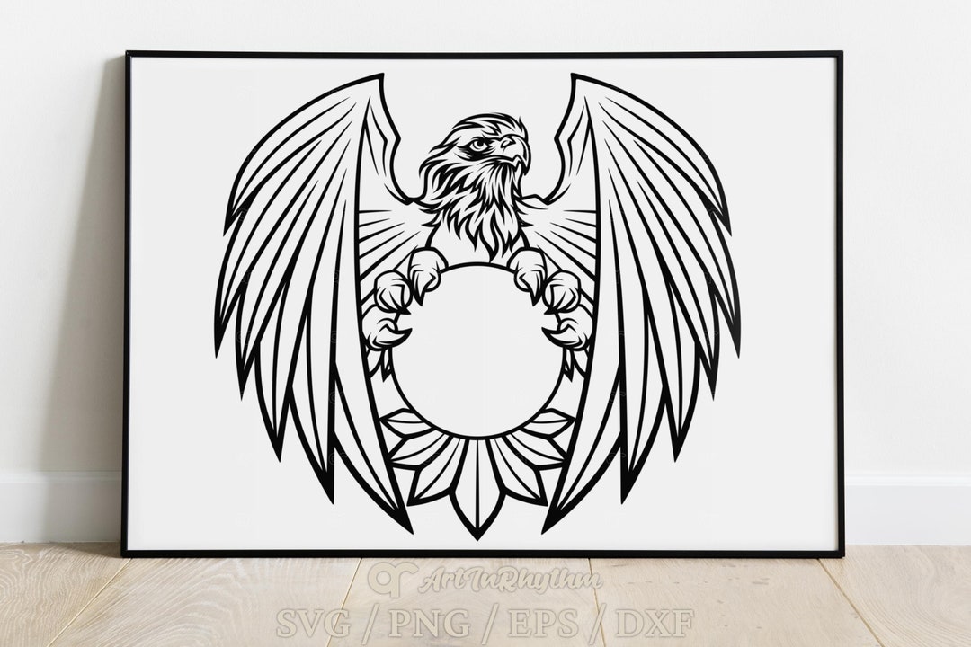 Eagle Svg, Eagle Circle Monogram Svg, Eagle Svg File, Eagle Monogram ...